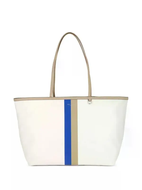 Tory Burch Striped Logo-print Tote Bag