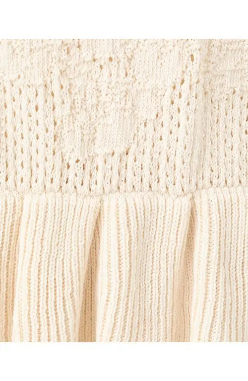 Mango Amelie Tie Shoulder Crochet Peplum Top