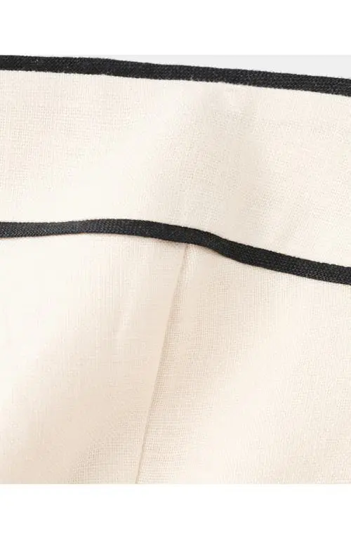 Mango Strapless Linen Jumpsuit - Ecru