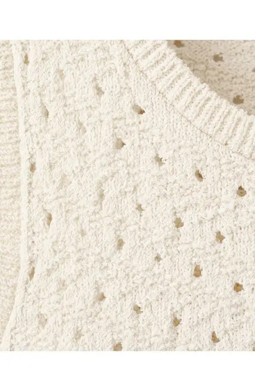 Mango Lace Trim Pointelle Sleeveless Sweater