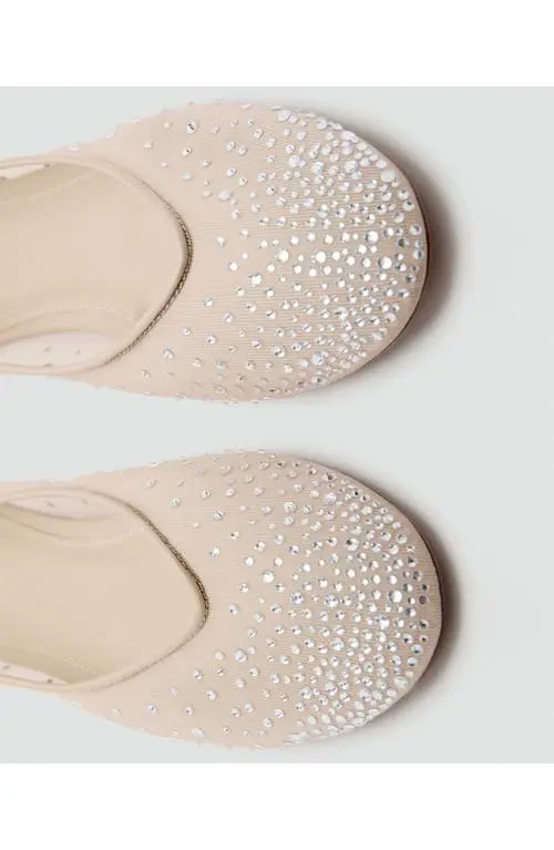 Mango Rhinestone Mesh Ballet Flats