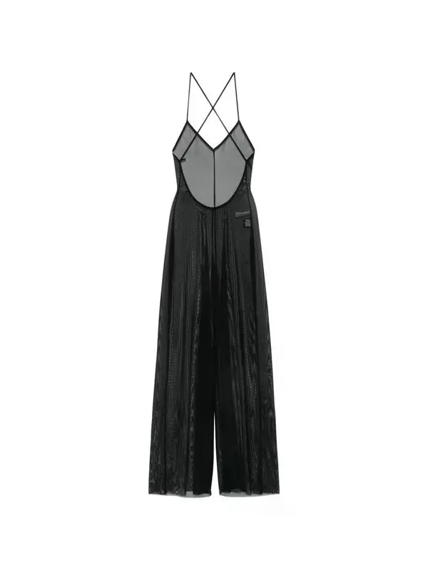 Norma Kamali Fara Sheer Low-back Jumpsuit - Black
