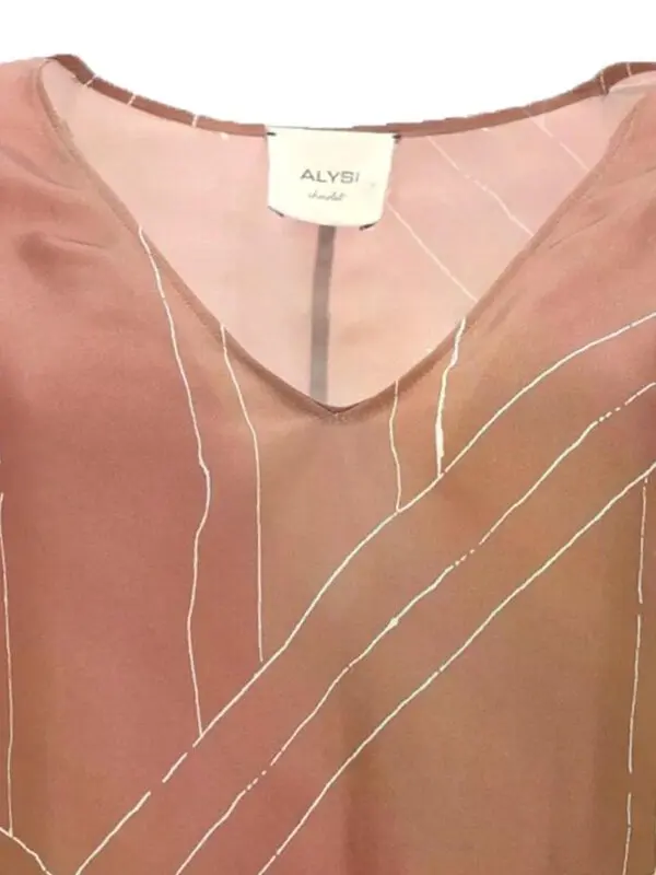 ALYSI Abstract-print V-neck Top