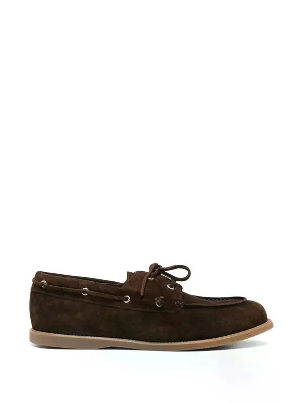 Etro Lace-up Suede Boat Shoes