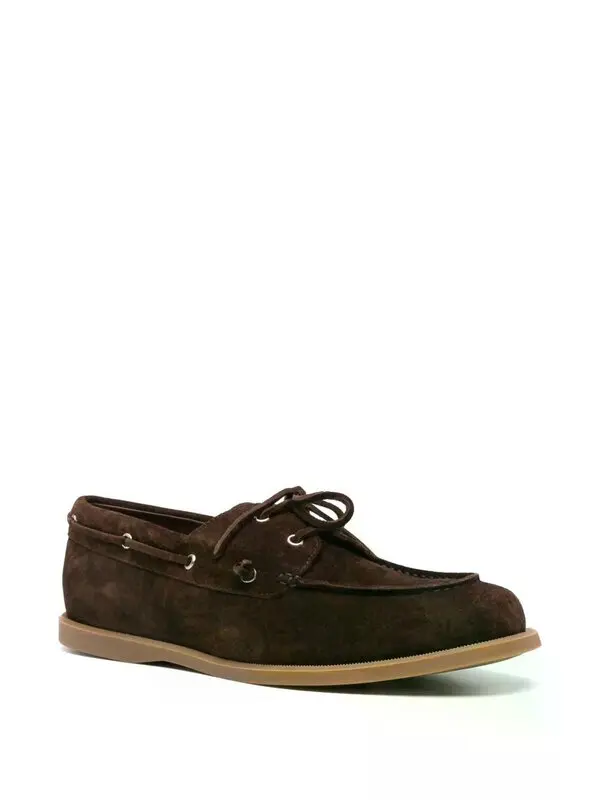 Etro Lace-up Suede Boat Shoes