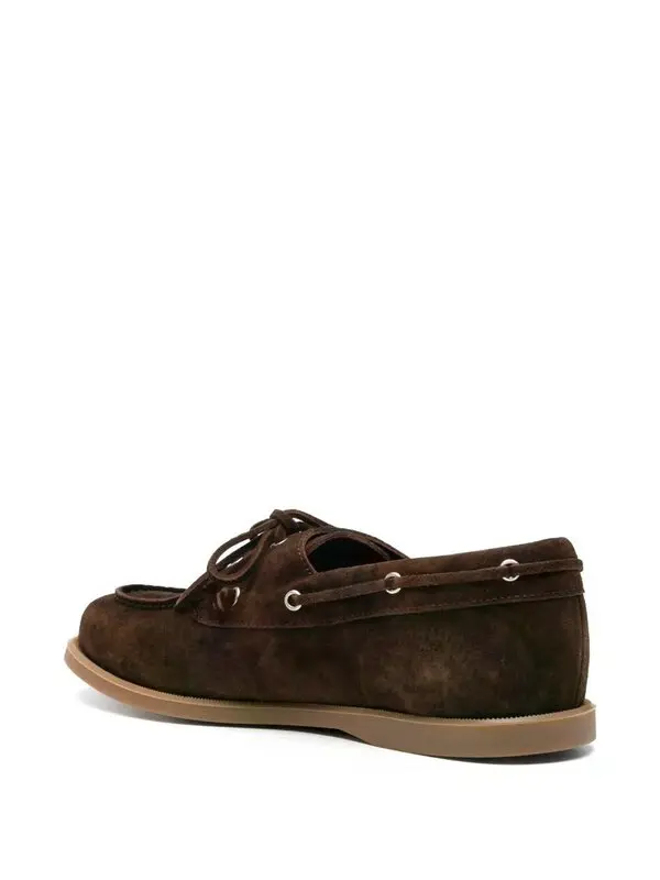 Etro Lace-up Suede Boat Shoes