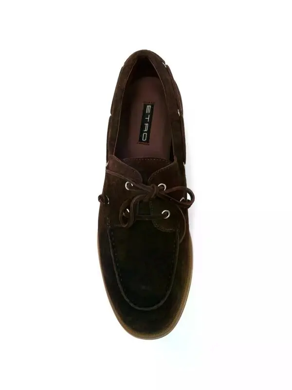 Etro Lace-up Suede Boat Shoes