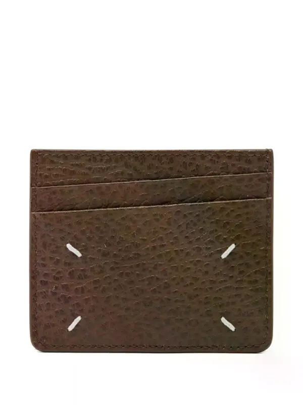 MAISON MARGIELA Four-stitch Grained Leather Card Holder - Brown