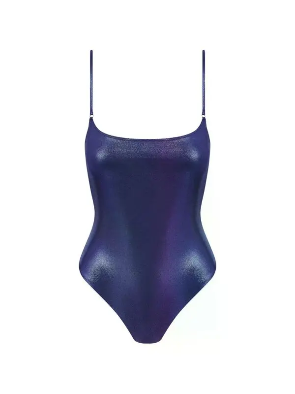 MAISON CLOSE Metallic-finish Thong Swimsuit - Blue