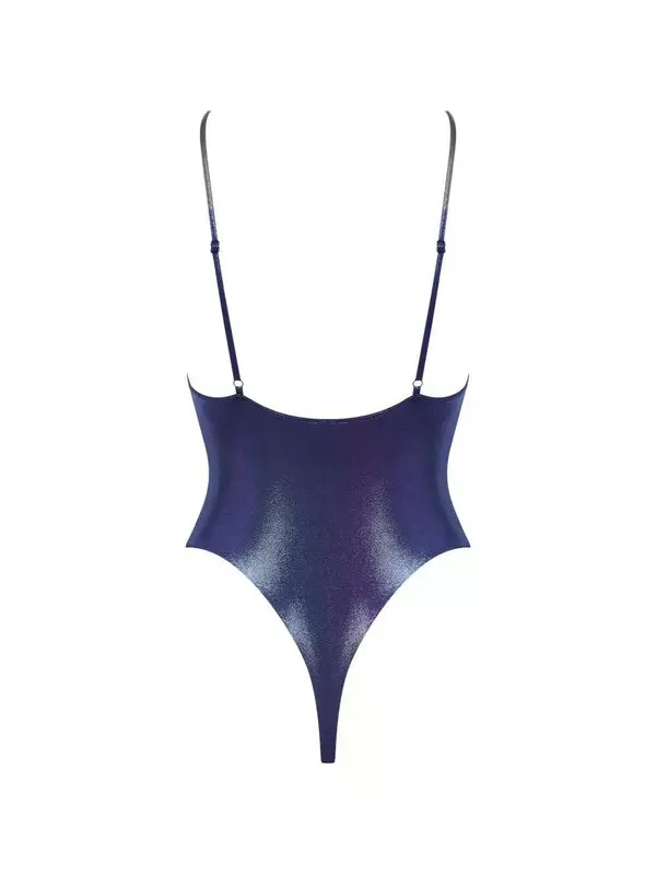 MAISON CLOSE Metallic-finish Thong Swimsuit - Blue