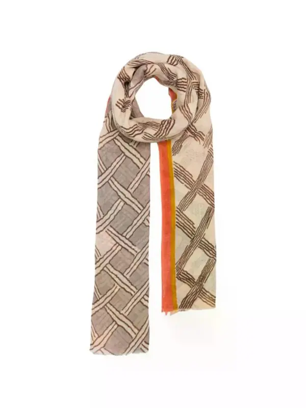 LOVAT & GREEN Horizon Geometric-print Scarf - Neutrals