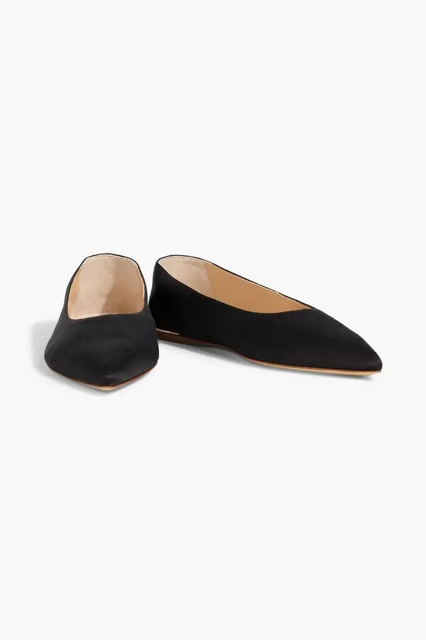 Gabriela Hearst Fleur Canvas Point-toe Flats - Black