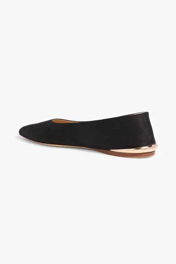 Gabriela Hearst Fleur Canvas Point-toe Flats - Black