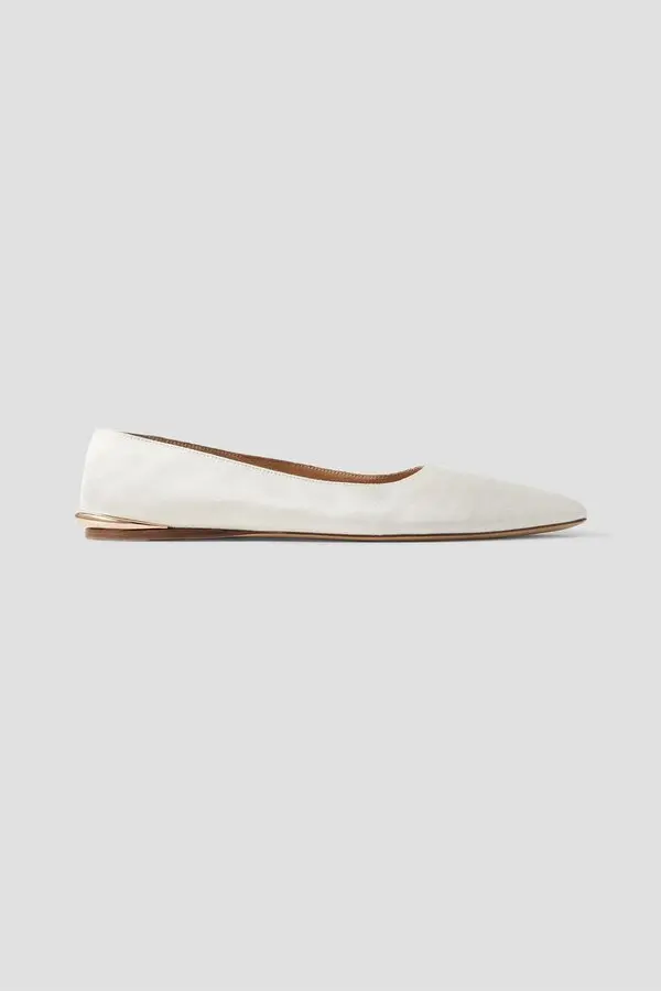 Gabriela Hearst Fleur Embellished Canvas Ballet Flats - Ivory