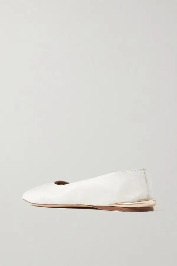 Gabriela Hearst Fleur Embellished Canvas Ballet Flats - Ivory