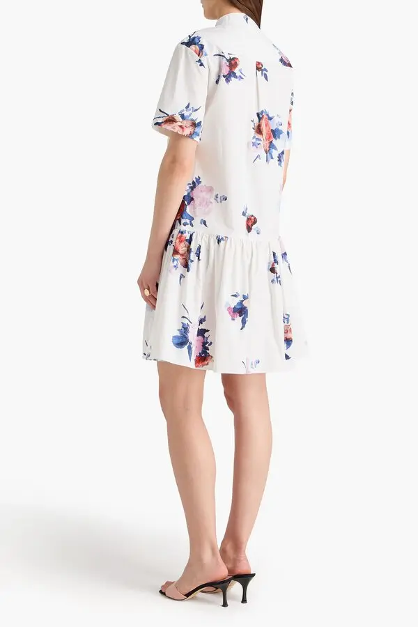 Erdem Floral-print Cotton-poplin Mini Dress