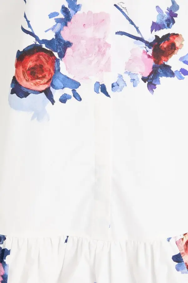 Erdem Floral-print Cotton-poplin Mini Dress