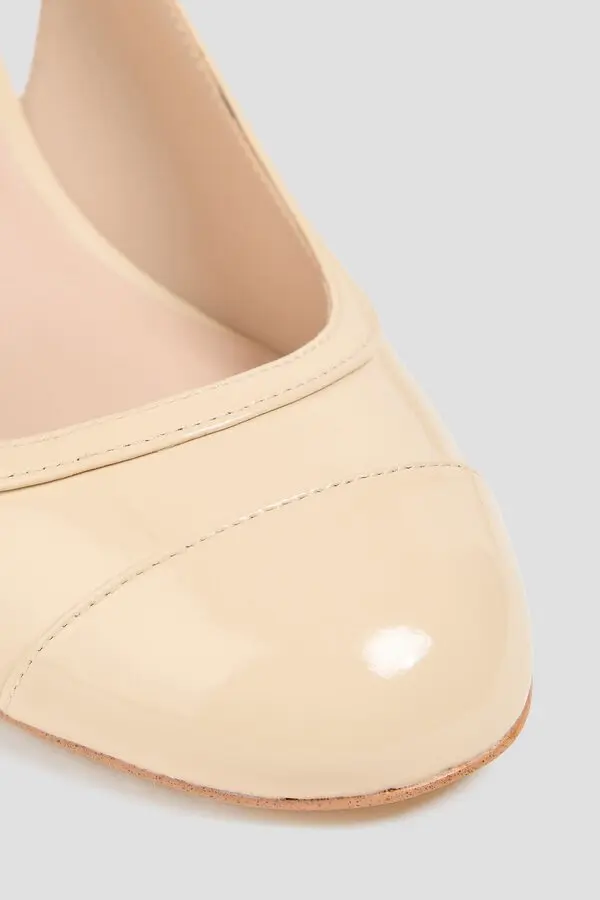 STUART WEITZMAN Celina 60 Patent-leather Slingback Pumps - Cream