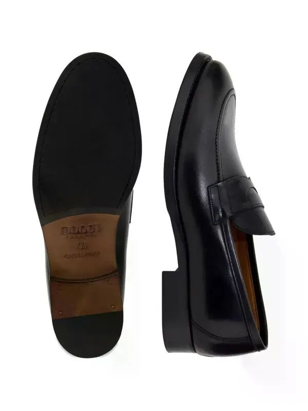 Boggi Milano Brushed Leather Blake Construction Loafers
