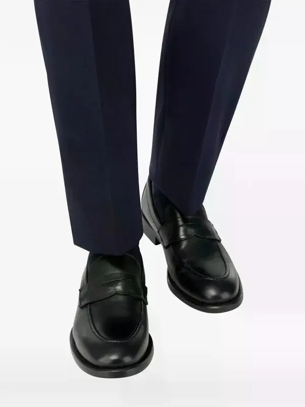 Boggi Milano Brushed Leather Blake Construction Loafers