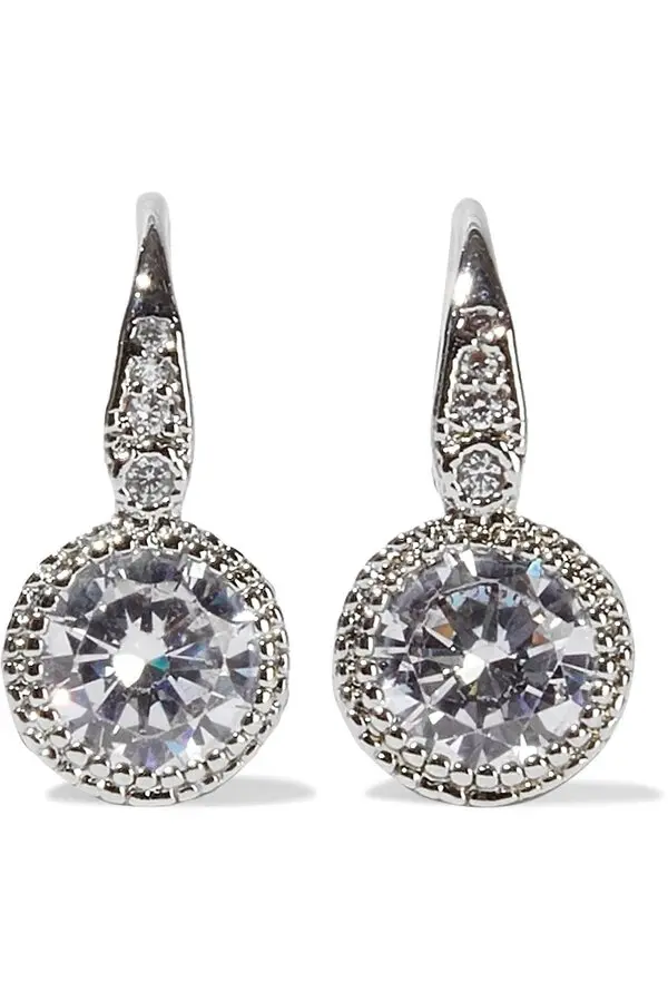 CZ BY KENNETH JAY LANE Rhodium-plated Crystal Earrings