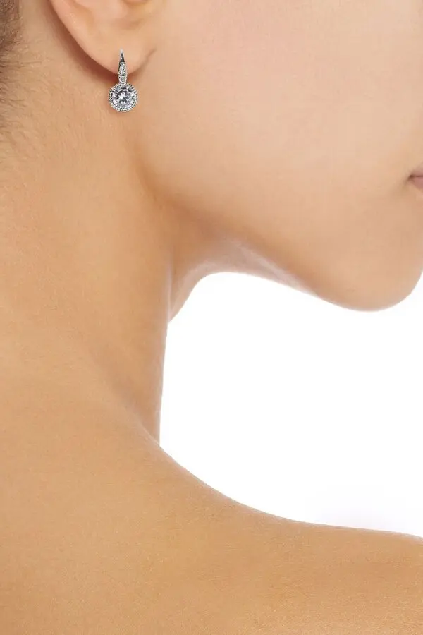 CZ BY KENNETH JAY LANE Rhodium-plated Crystal Earrings