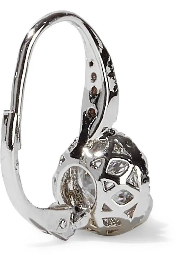 CZ BY KENNETH JAY LANE Rhodium-plated Crystal Earrings