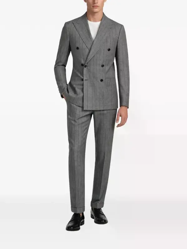FRANZESE COLLECTION Beckham Double-breasted Pinstriped Suit