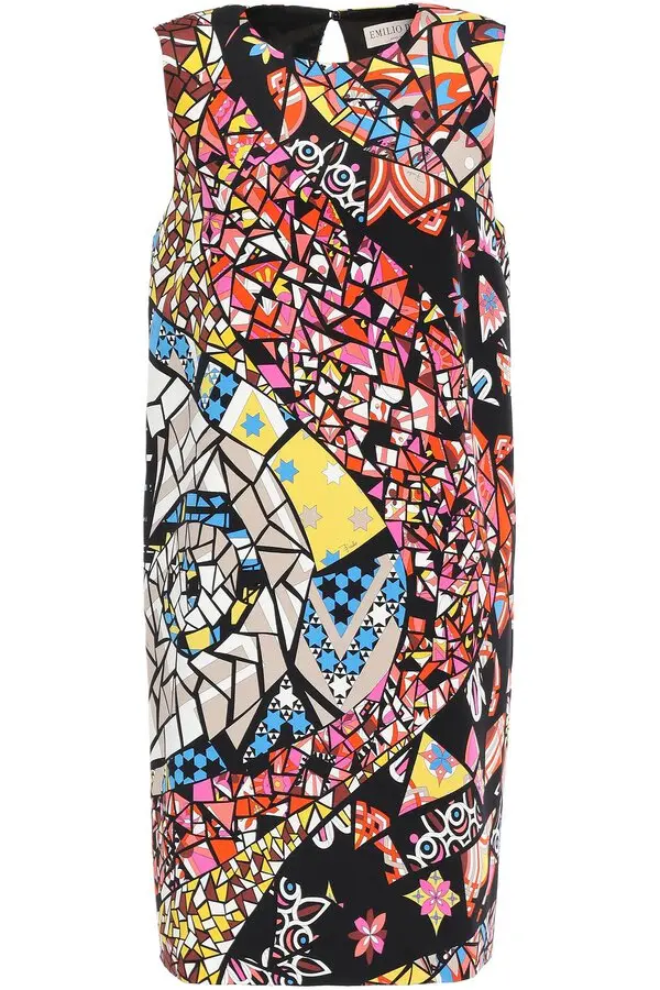 Emilio Pucci Printed Silk-jersey Mini Dress - Black
