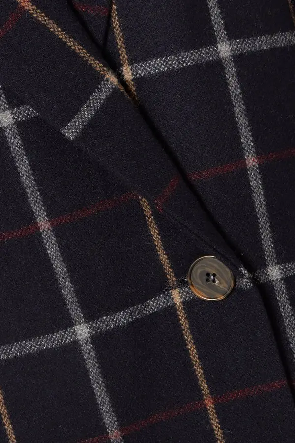 A.W.A.K.E. Mode Double-breasted Checked Wool-blend Coat