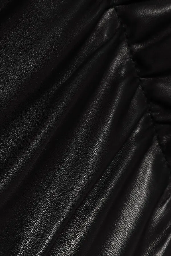 IRO PARIS Ruched Leather Mini Skirt