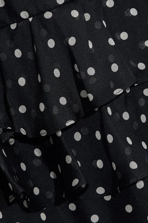 MIKAEL AGHAL Tiered Polkadot Silk-chiffon Gown