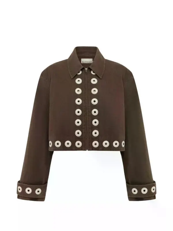 ALEMAIS Alemas Eyelet-embellished Cropped Jacket