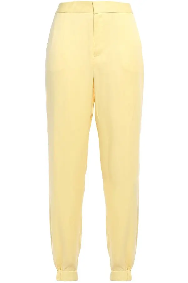 Equipment Washed Silk-blend Tapered Jogger Pants - Pastel Yellow