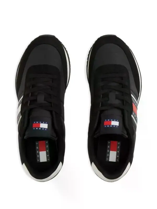 Tommy Hilfiger Panelled Logo-patch Sneakers - Black