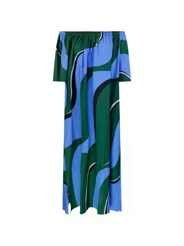 MAPOÉSIE Palao Madone Printed Off-shoulder Dress - Green
