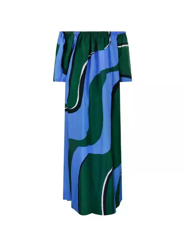MAPOÉSIE Palao Madone Printed Off-shoulder Dress