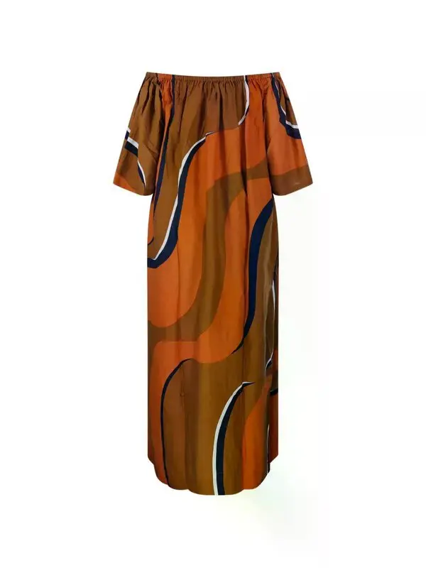 MAPOÉSIE Palao Madone Printed Off-shoulder Dress