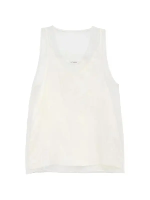 AMI Paris Sleeveless Layered Silk Top