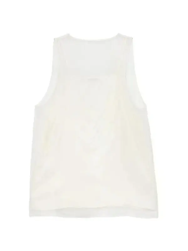 AMI Paris Sleeveless Layered Silk Top