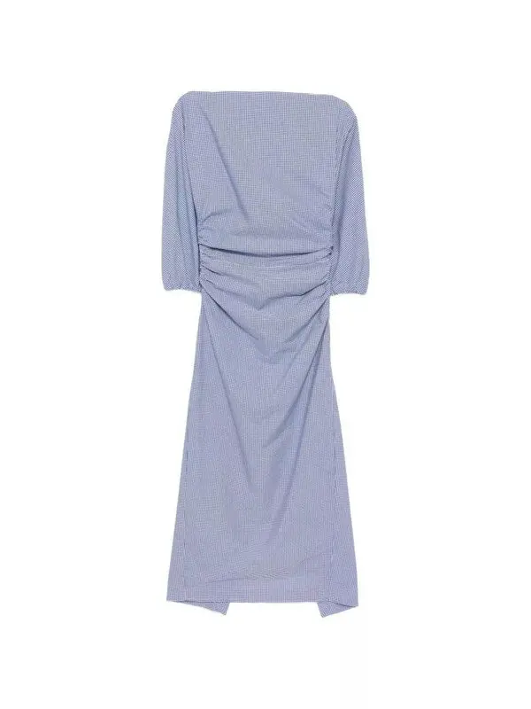 Bernadette Ezra Gingham-check Ruched Mini Dress