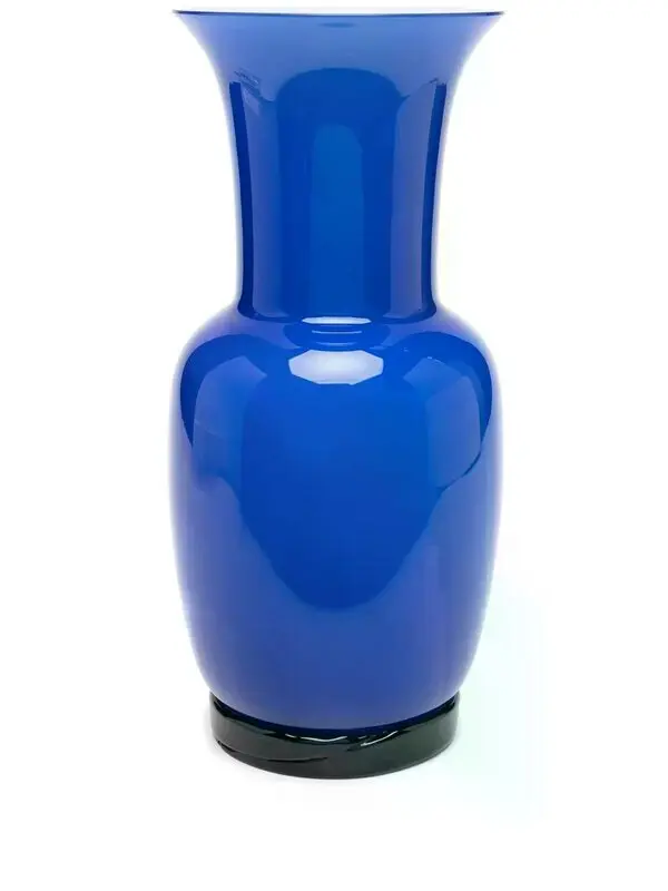 VENINI Satin Glass Vase - Blue