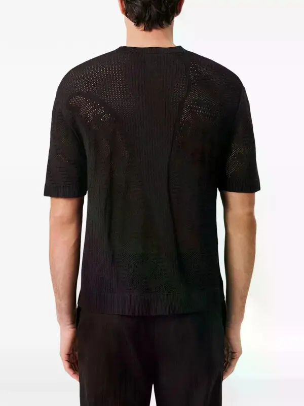 Lacoste Open-knit Short-sleeve Sweater