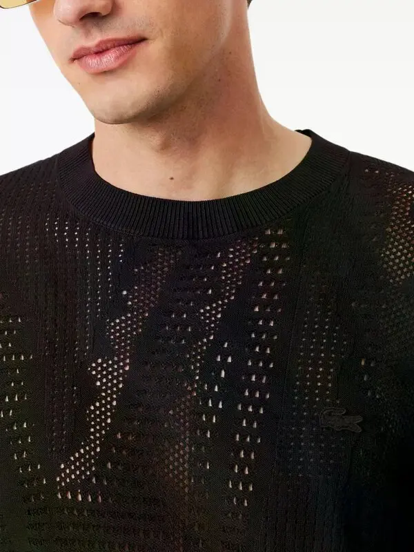 Lacoste Open-knit Short-sleeve Sweater
