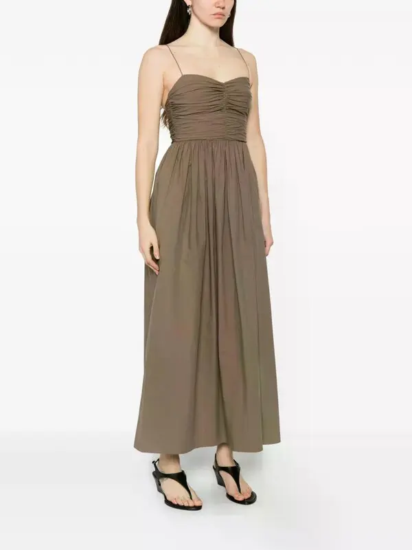 Matteau Gathered Bodice Dress - Brown