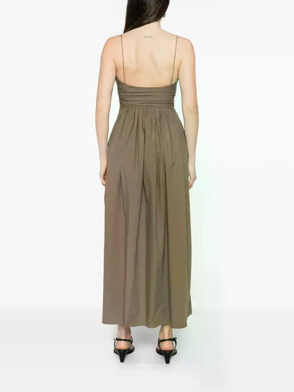 Matteau Gathered Bodice Dress - Brown