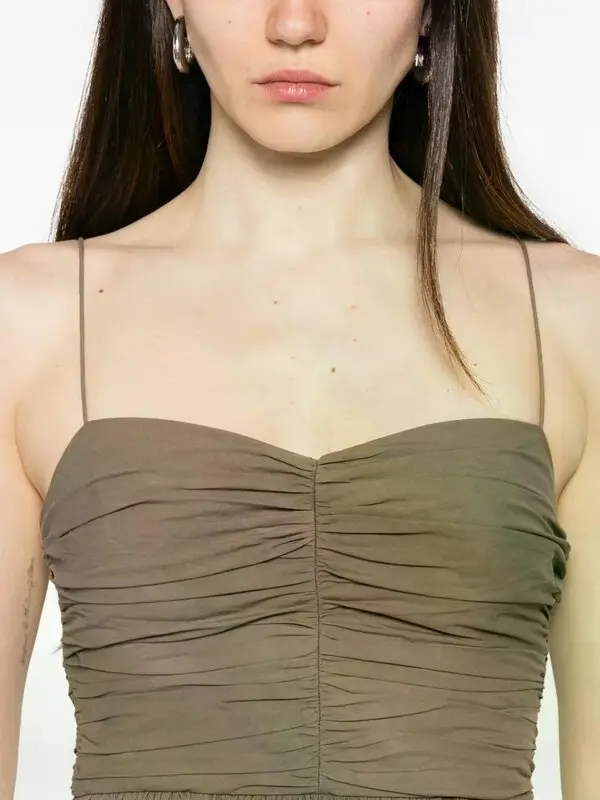 Matteau Gathered Bodice Dress - Brown