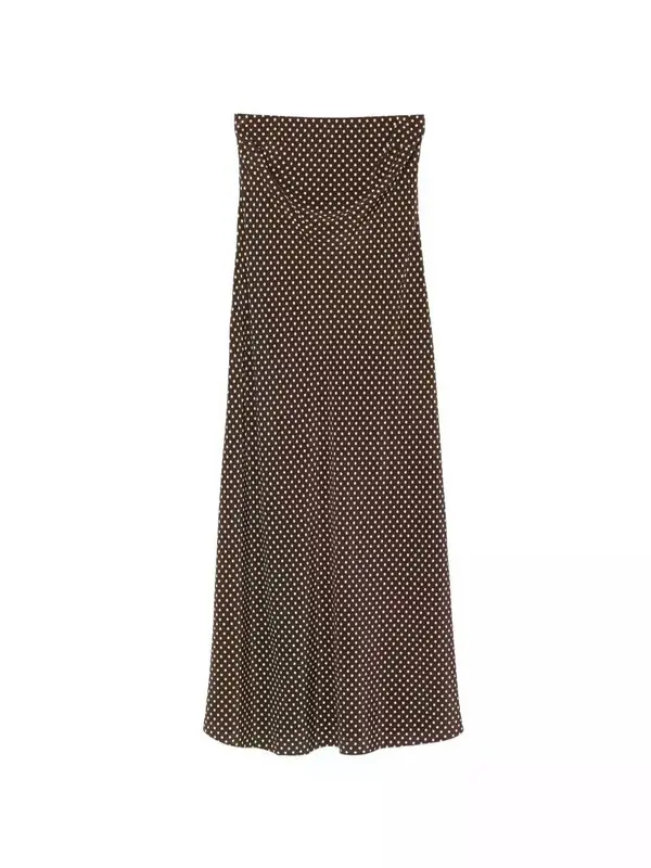 Matteau Bias Polka-dot Strapless Maxi Dress - Brown