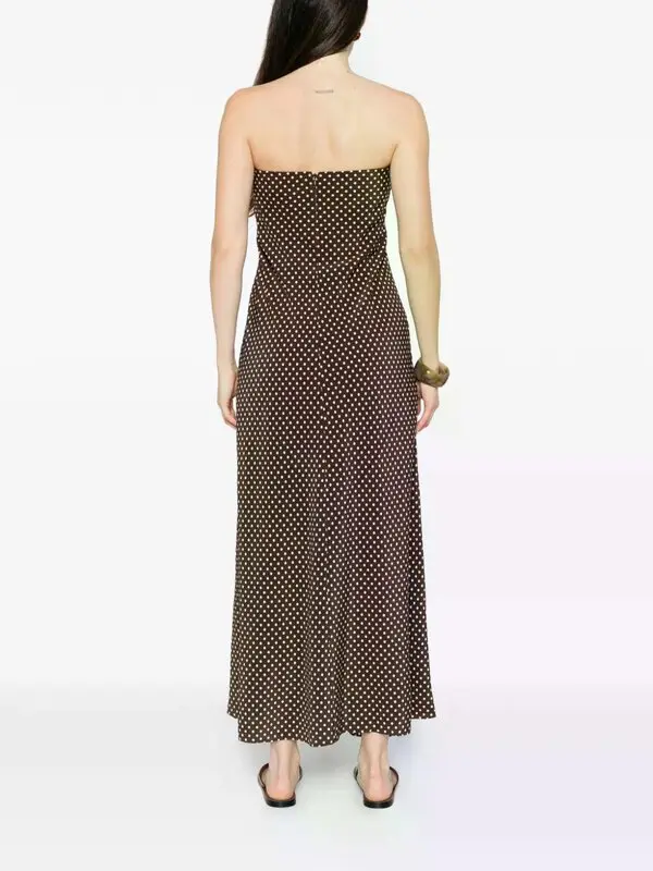 Matteau Bias Polka-dot Strapless Maxi Dress