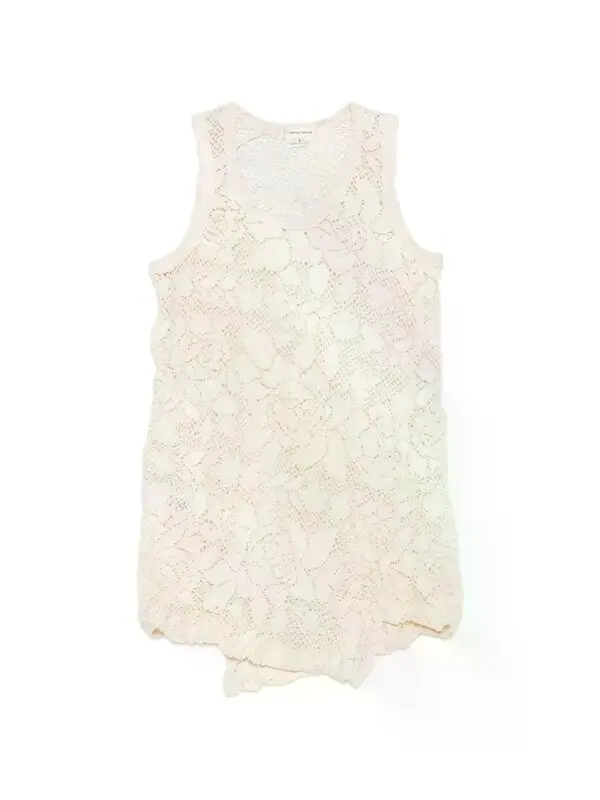 Comme Des Garçons Floral-lace Sleeveless Top